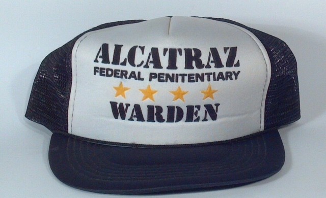 Alcatraz Federal Penitentiary Prison Guard Warden Hat Snapback Mesh ...