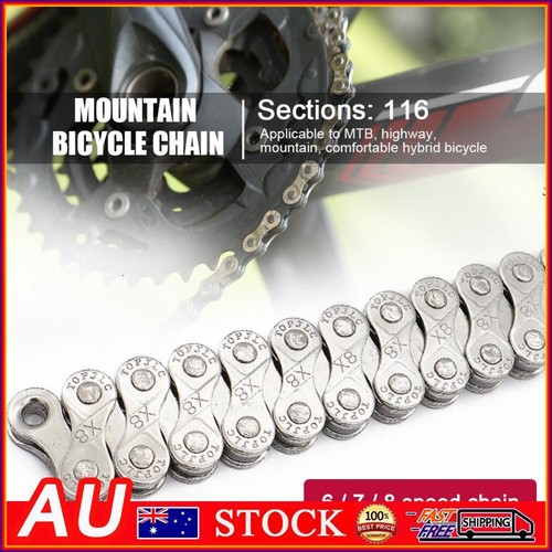 6 7 8 Speed Carbon Steel Bicycle Chain 1/2 x 2/32 inch 116 Links ...