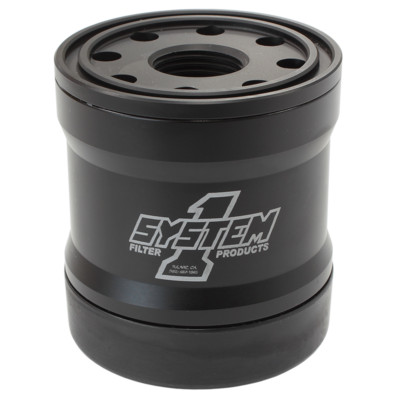 System One Spin On Oil Filter 3" Long Black Metric 3-3/4" 35 Micron S/S ...