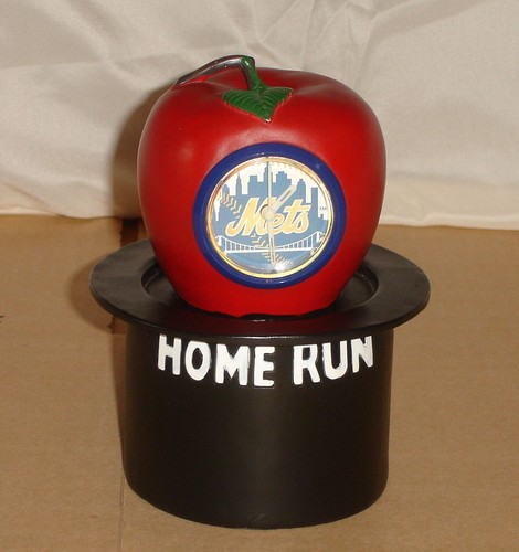 NY Mets - Shea Stadium * Ceramic Home Run Apple Hat Clock * SGA ...
