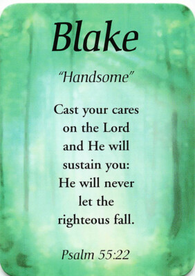 Blake "Handsome" Keepsake Name Meaning Card with Verse | eBay