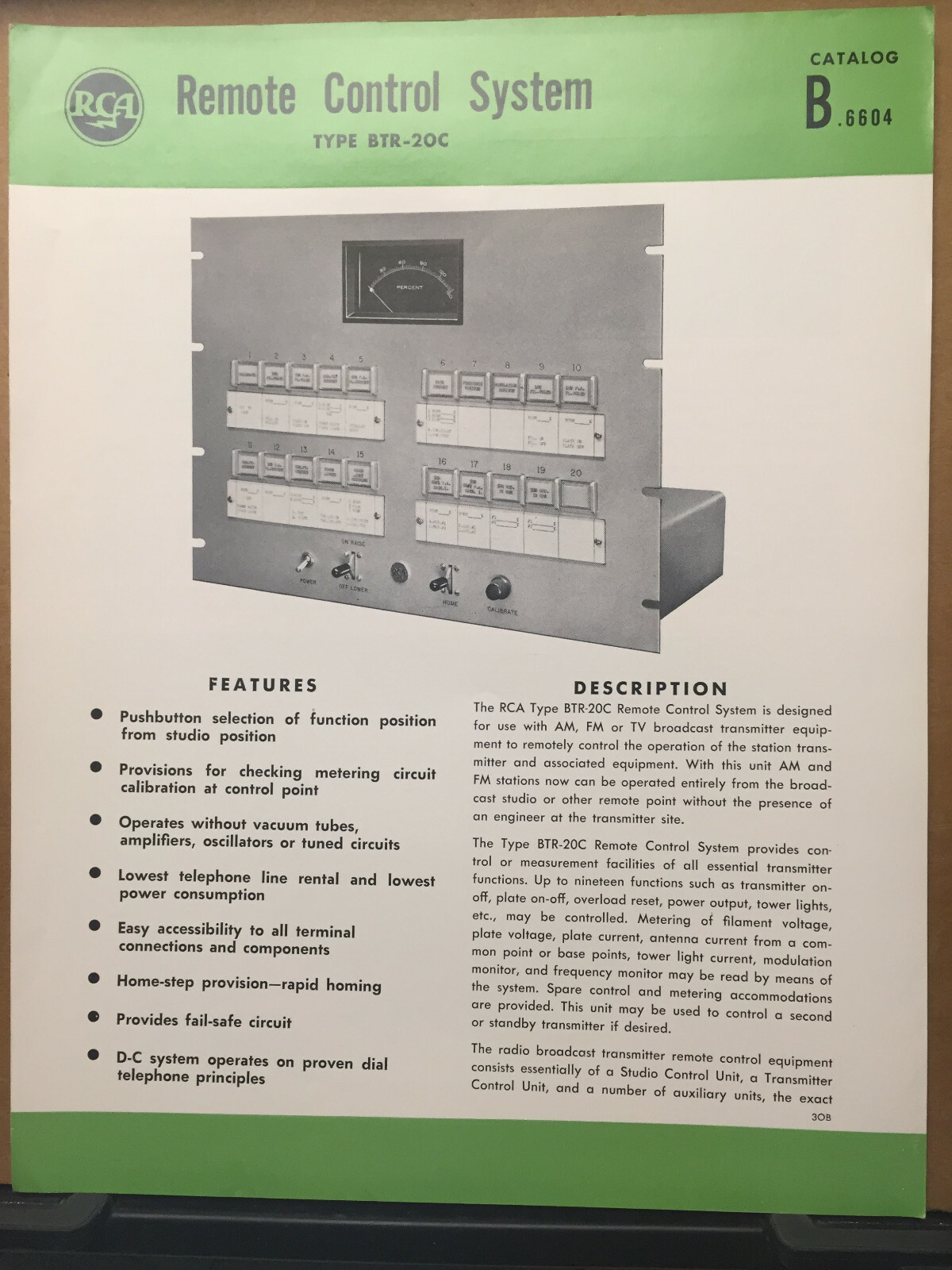 Vtg RCA Catalog Type BTR-20C Remote Control System TV Broadcast 1960s ...