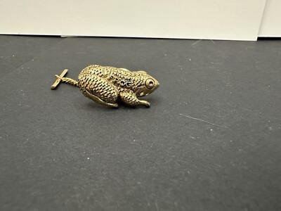 Vtg PS Co Plainville Gold Tone Frog Lapel Pin PSCO Signed | eBay