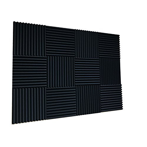 48 - Pack BLACK Acoustic Foam Panel Wedge Studio Soundproofing Wall ...