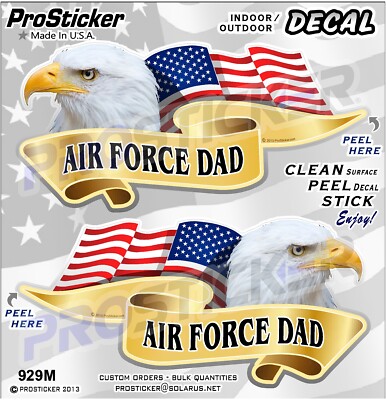 ProSticker 929M (One Pair) American Flag Air Force Dad Decals Stickers ...