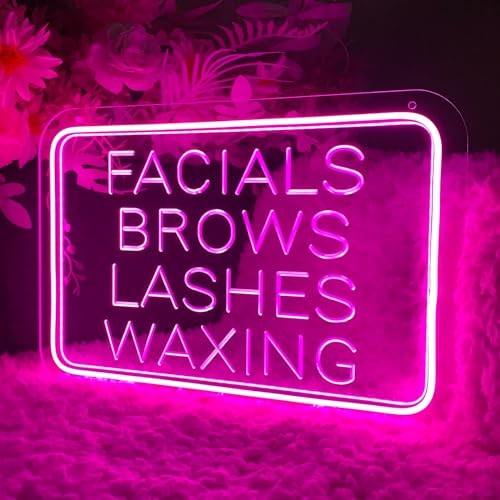 Facial Brows Lashes Waxing Neon Sign For Wall Decor 3D Art Carving A ...