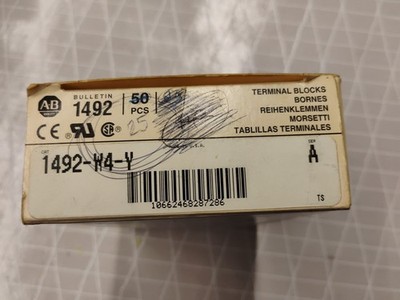 NEW ALLEN-BRADLEY 1492-W4-Y SER A YELLOW TERMINAL BLOCKS 600V Box Of 25 ...