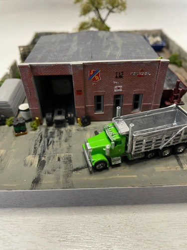 Custom N Scale Truck Repair Shop Scene | eBay