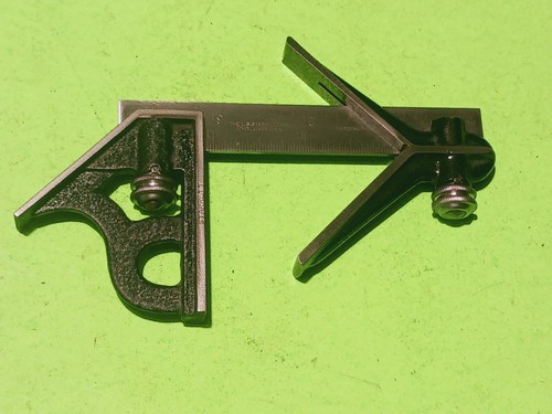 VINTAGE SMALL JUNIOR STARRETT COMBINATION SQUARE 3pcs Head,Center ...