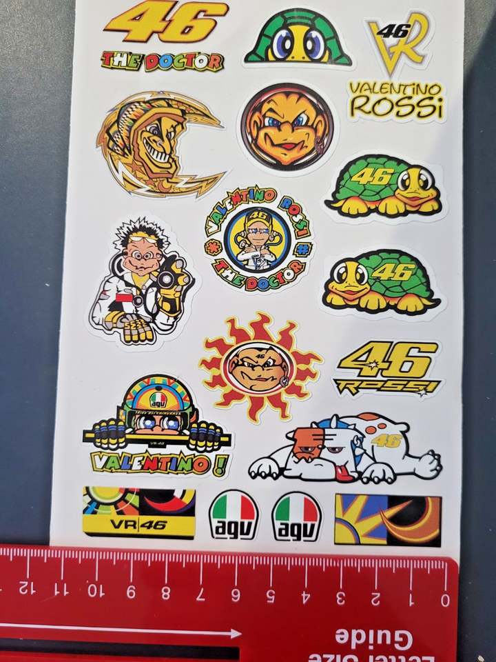 VALENTINO ROSSI 17 x waterproof vinyl stickers ideal for bikes, helmets ...
