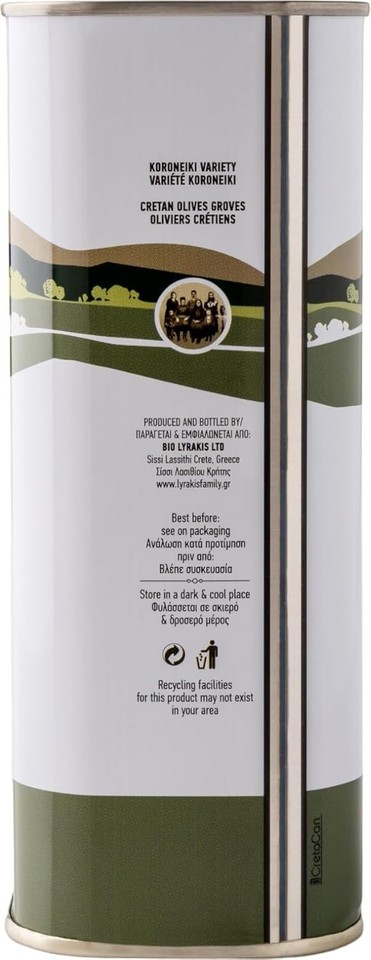 1L Organic Greek Extra Virgin Olive Oil - Low Acidity & No Additives ...
