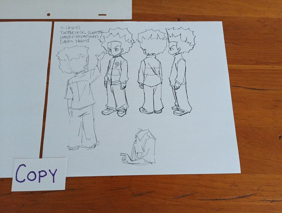 ORIGINAL ART The Boondocks Huey Freeman pencil line sketch RARE from TV ...