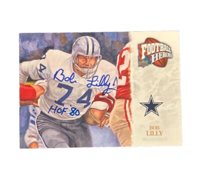 Bob Lilly 2009 upper deck football heroes card autograph with HOF 80 ...
