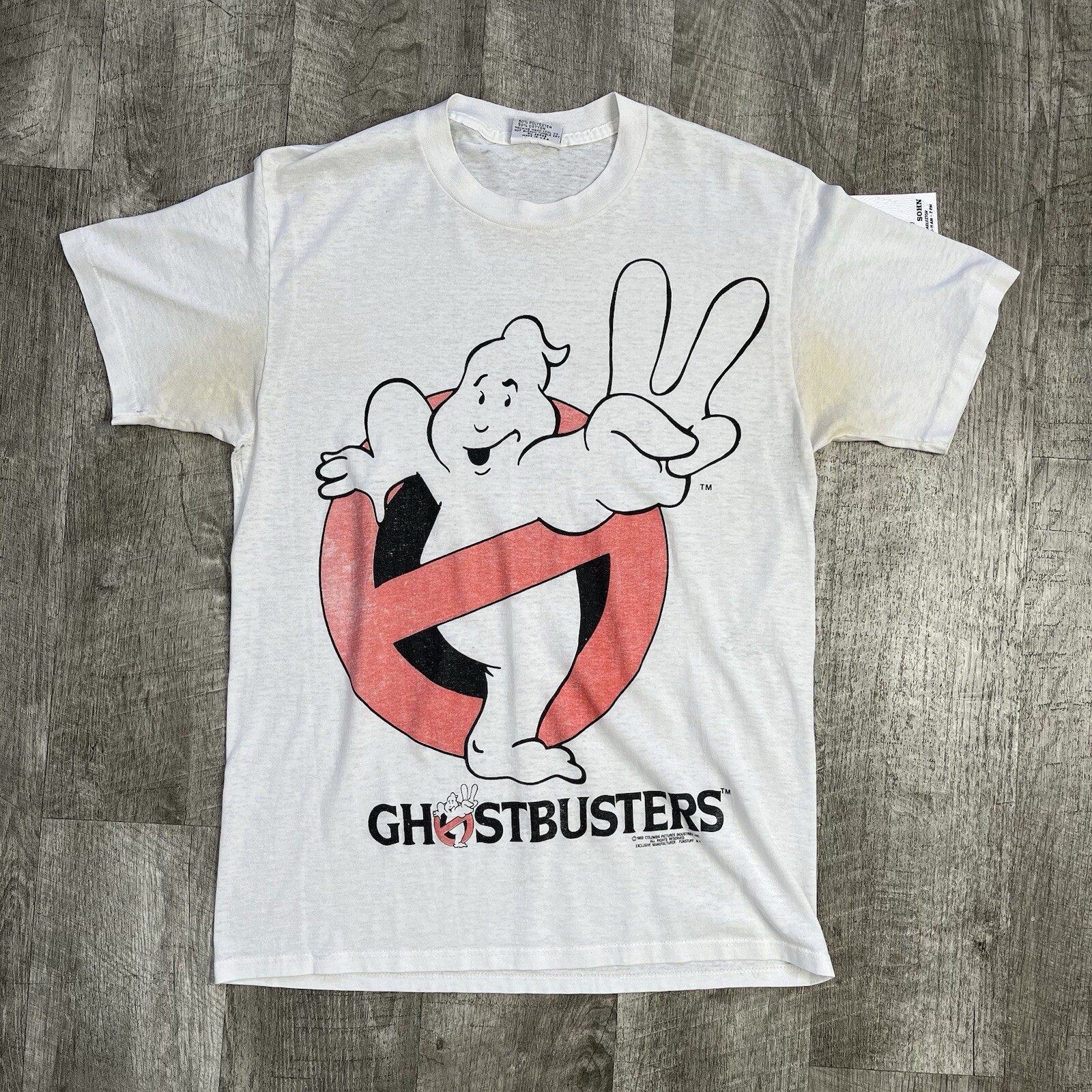 Vintage 1986 80s Ghostbusters Movie Logo Shirt L - Gem