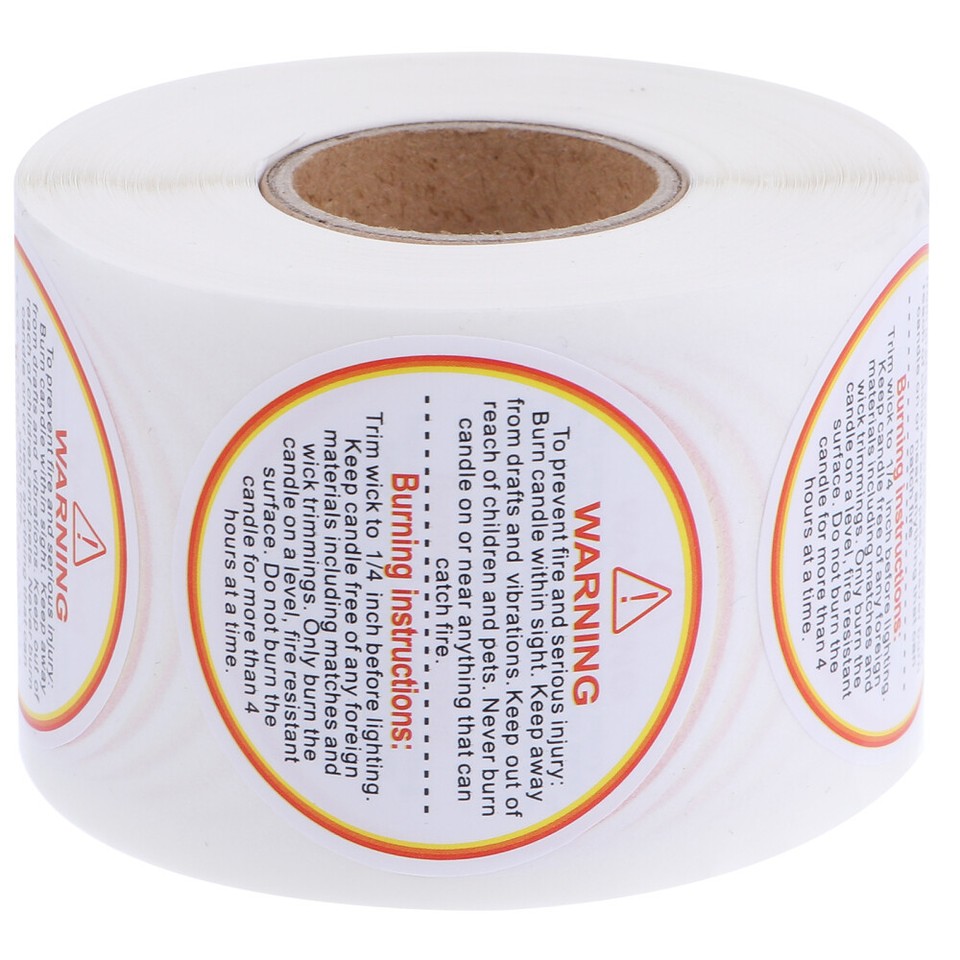 500 Pcs Envelope Sealer Sticker Circle Stickers Candle Warning | eBay