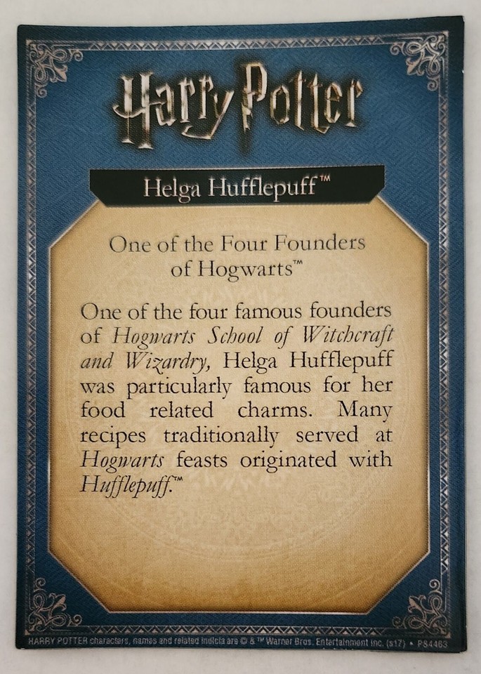 Harry Potter Lenticular Chocolate Frog Card - Helga Hufflepuff | eBay