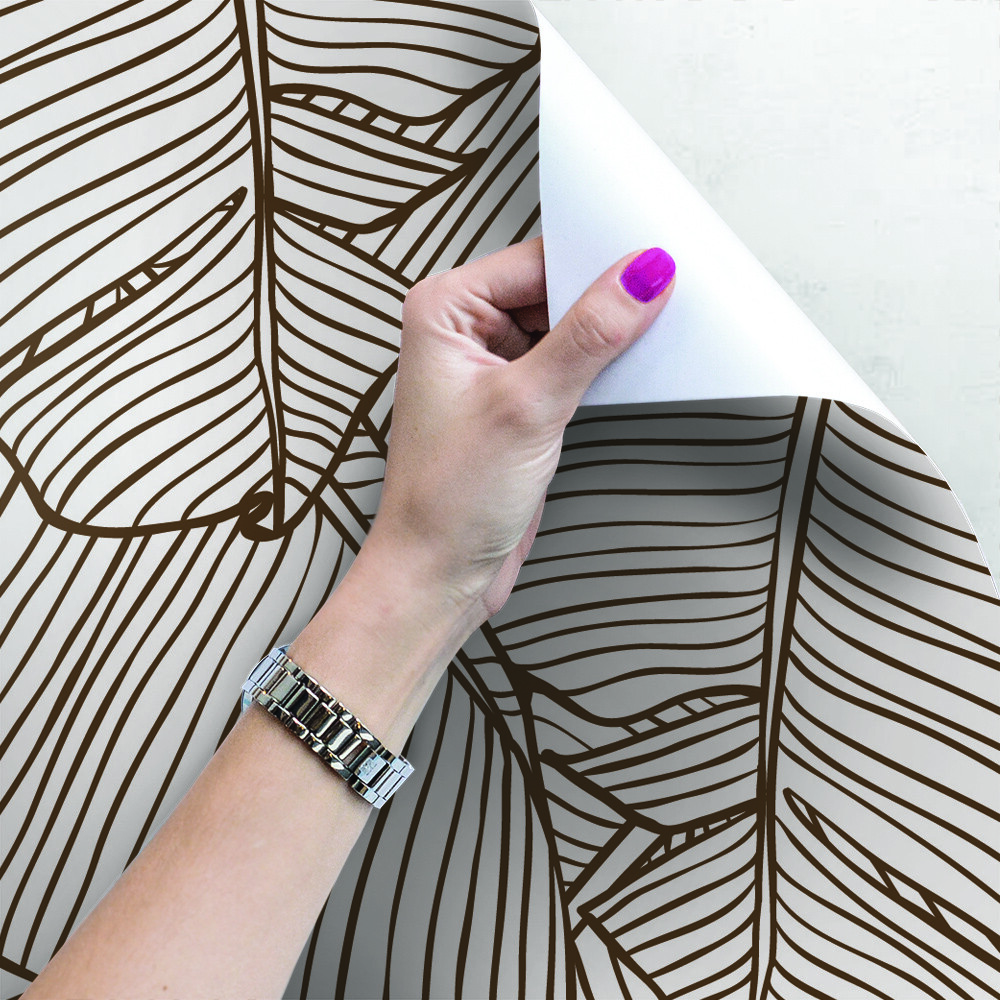 Brown leaves removable brown wall mural Reusable self adhesive ...