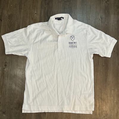 Emory University Oxford College L White Polo Shirt | eBay