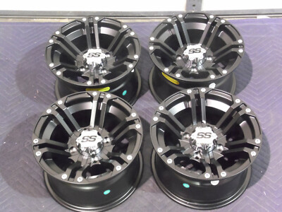 BRUTE FORCE 750 12" ITP SS212 BLK ALUMINUM ATV / UTV WHEELS (SET 4 ...