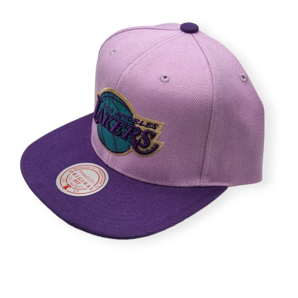 Mitchell & Ness Los Angeles Lakers Violet Views Adjustable Snapback Hat ...