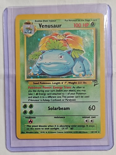 Pokemon Card TCG - Venusaur 18/130 - Base Set 2- Holo Rare - Excellent ...