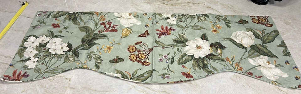 Alma Slade, Bridgeport, Ct. Custom Made Lined Green Floral Scalloped ...