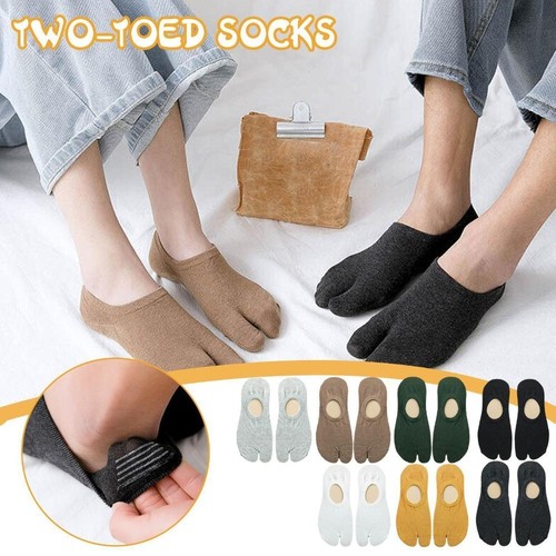 Cotton Two-Toed Socks Comfortable Socks Pure Color Flip Flop Socks ...