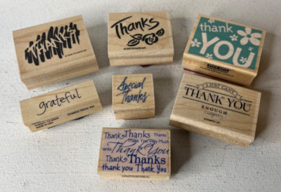 Misc Lot of 7 "Thank You" Rubber Stamps Card Making EXCELLENT | eBay