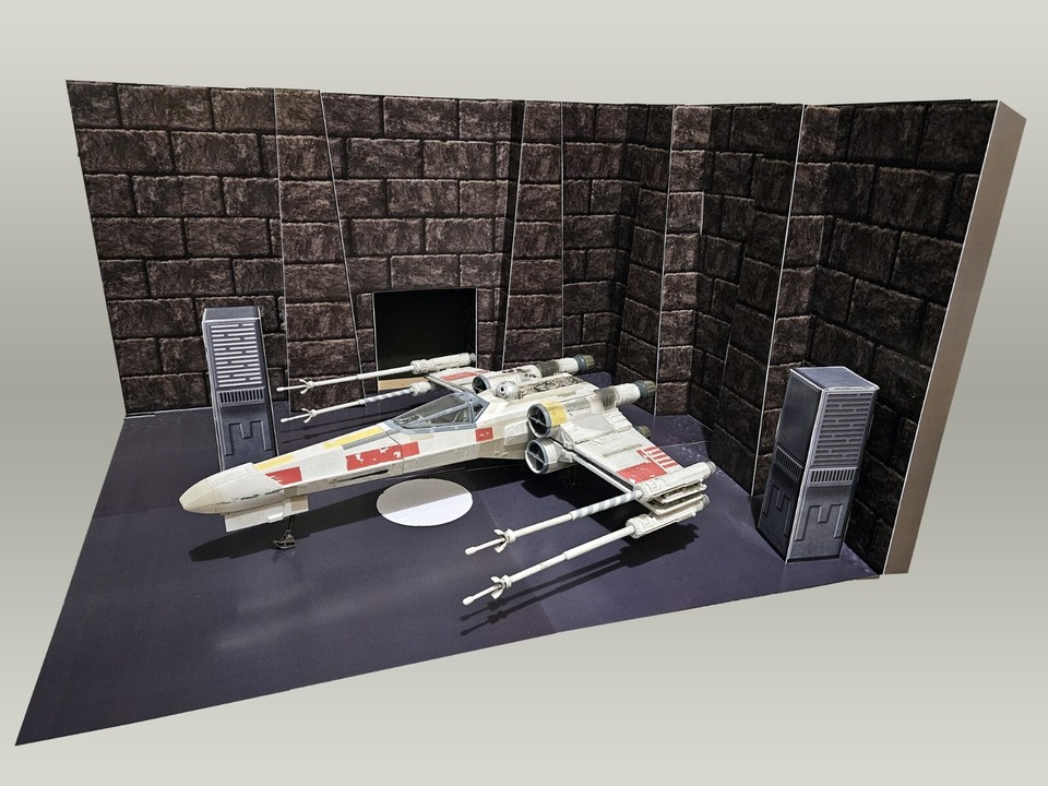 Giant Yavin IV Hangar Backdrop for 3.75 Star Wars Hasbro Kenner Figures ...