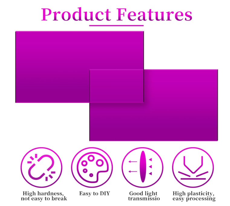 Acrylic Plastic Sheet 12" x 24", 1/8" Thick, Purple Translucent ...