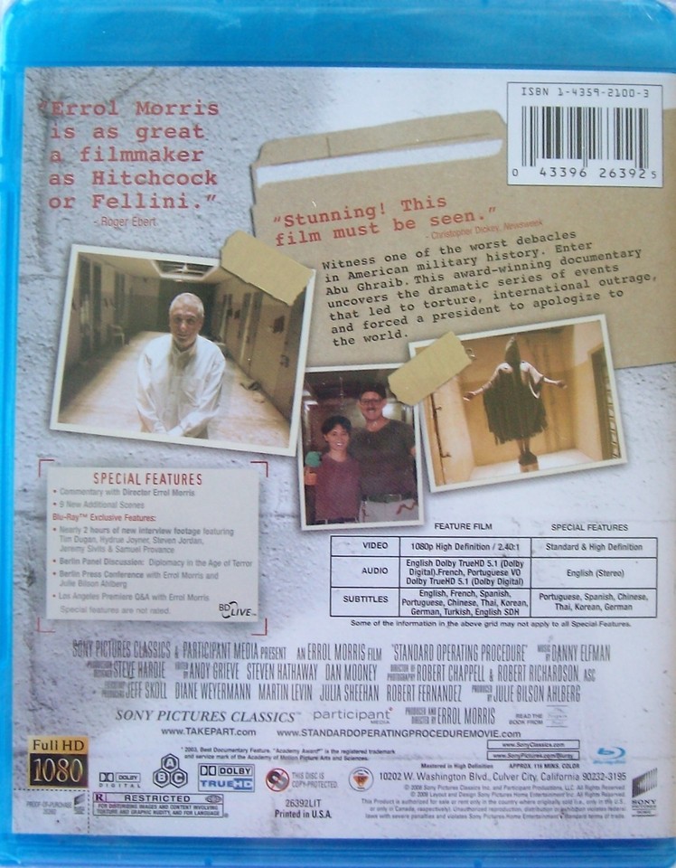 Standard Operating Procedure (Blu-ray Disc, 2008, All Region ...