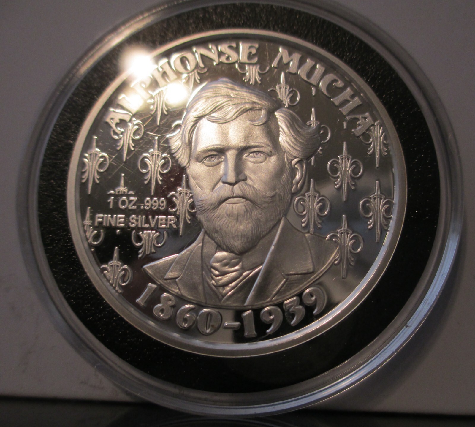 Mucha LAUREL 1 0z .999 silver COIN #0415 MISSING COA 3000 LIMITED ...