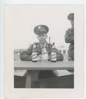 Vintage Photo Dapper Soldier Cafe Schlitz Beer Camp Normoyle San Antonio TX 1942 | eBay