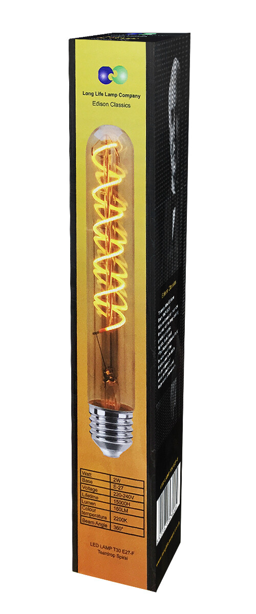 Vintage LED Edison Style Teardrop Spiral Filament Test Tube Light Bulb ...