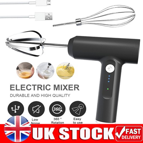 3 Speeds Hand Mixer Electric Whisk Wireless Portable Hand Whisk USB ...