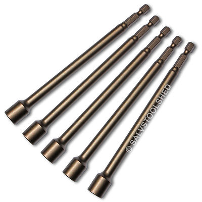 5 × 10mm Extra Long Hex Nut Driver 150mm Long Tek Bits for Drill ...
