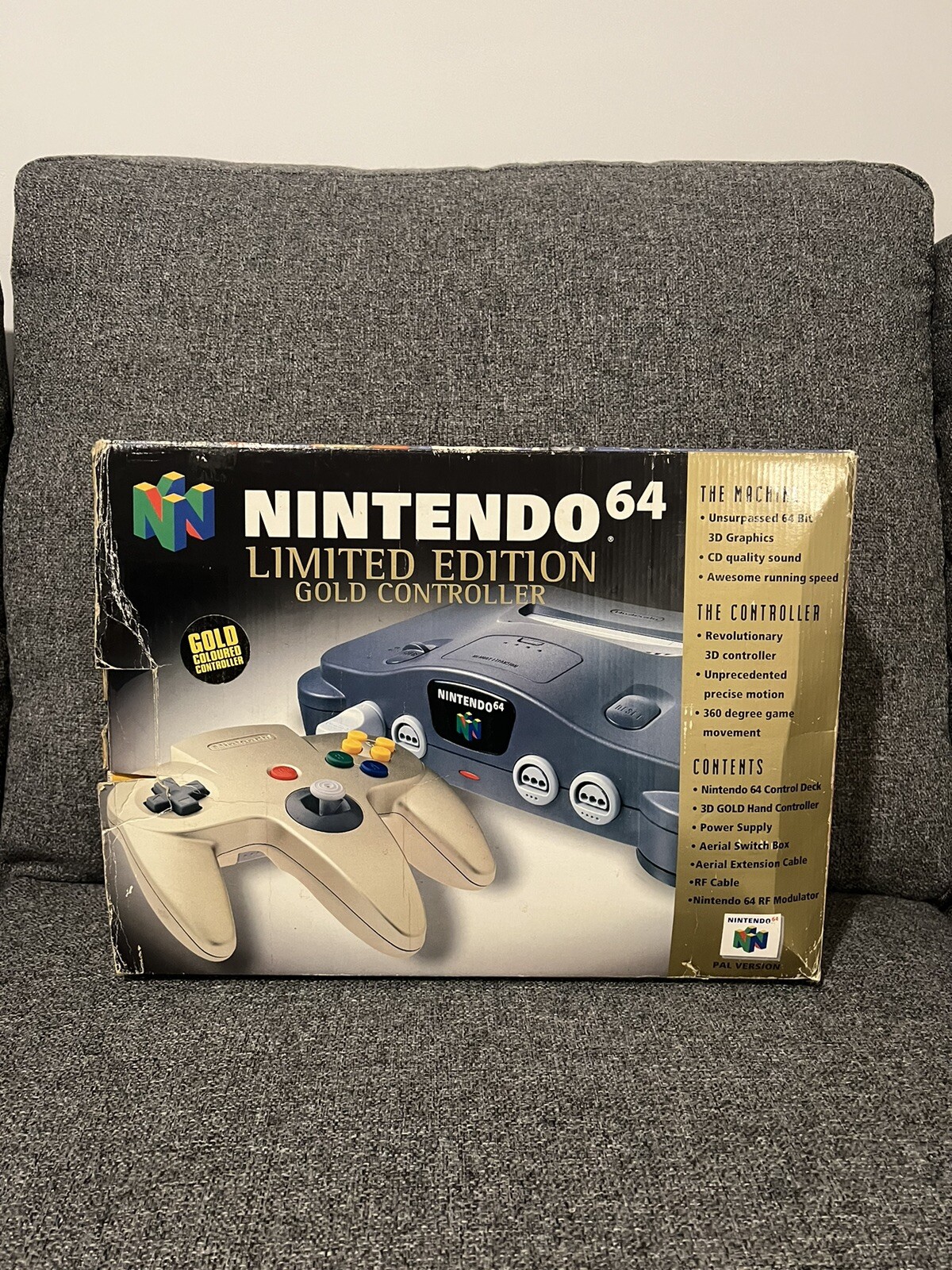 Nintendo 64 / N64 Console With Limited Edition Gold Controller Boxed ...