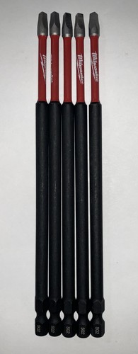 MILWAUKEE SHOCKWAVE MAGNETIC IMPACT 1/4" HEX 6" BIT SQUARE SQ2 #2 LOT ...