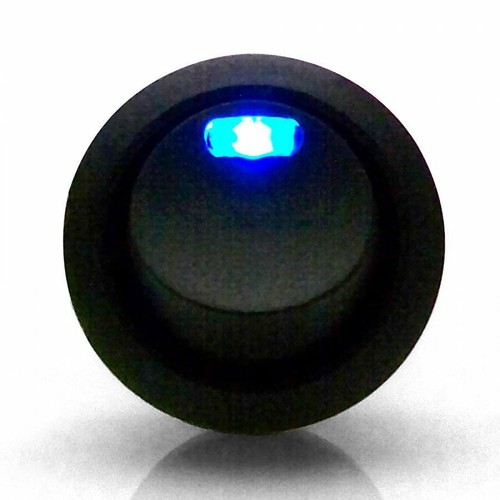 Round LED Rocker Switch - Blue 20a/12vdc | eBay