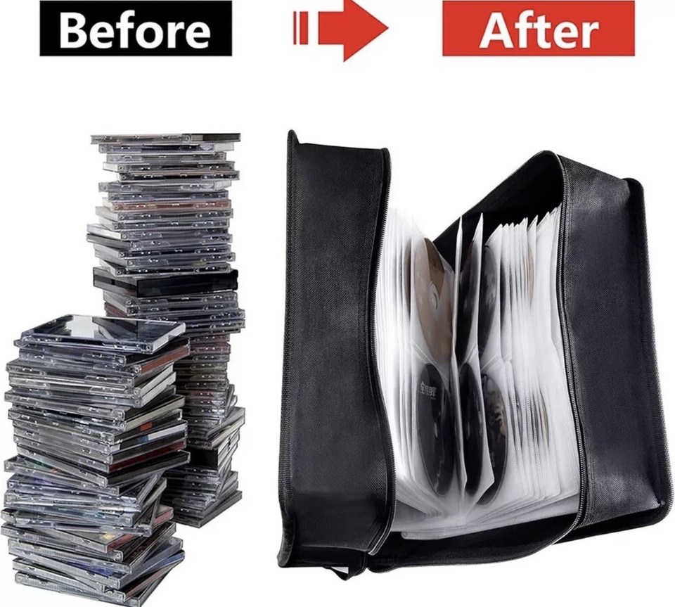 520 Discs Portable CD DVD Organizer Storage Wallet Holder Bag Case ...