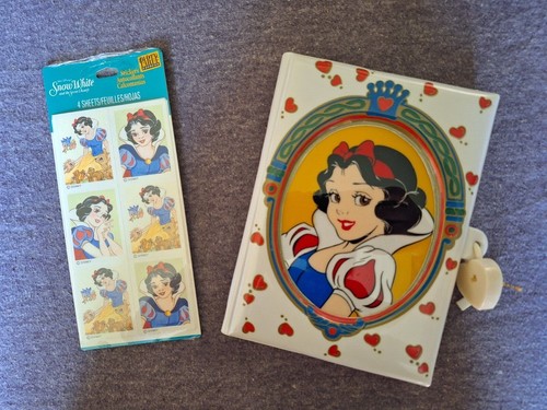 Disney Snow White Diary (Unused) with Plastic Lock and Stickers | eBay