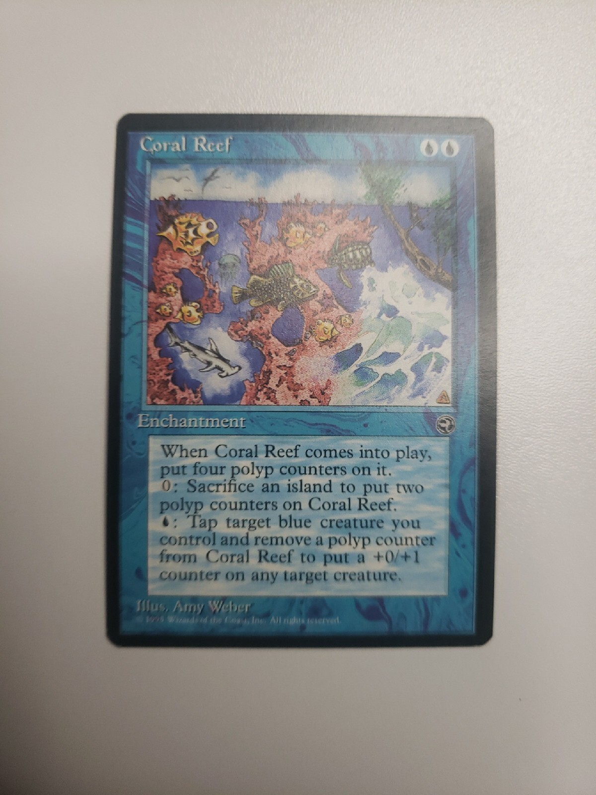Coral Reef MTG Vintage 1995 Blue Enchantment Card Magic the Gathering ...