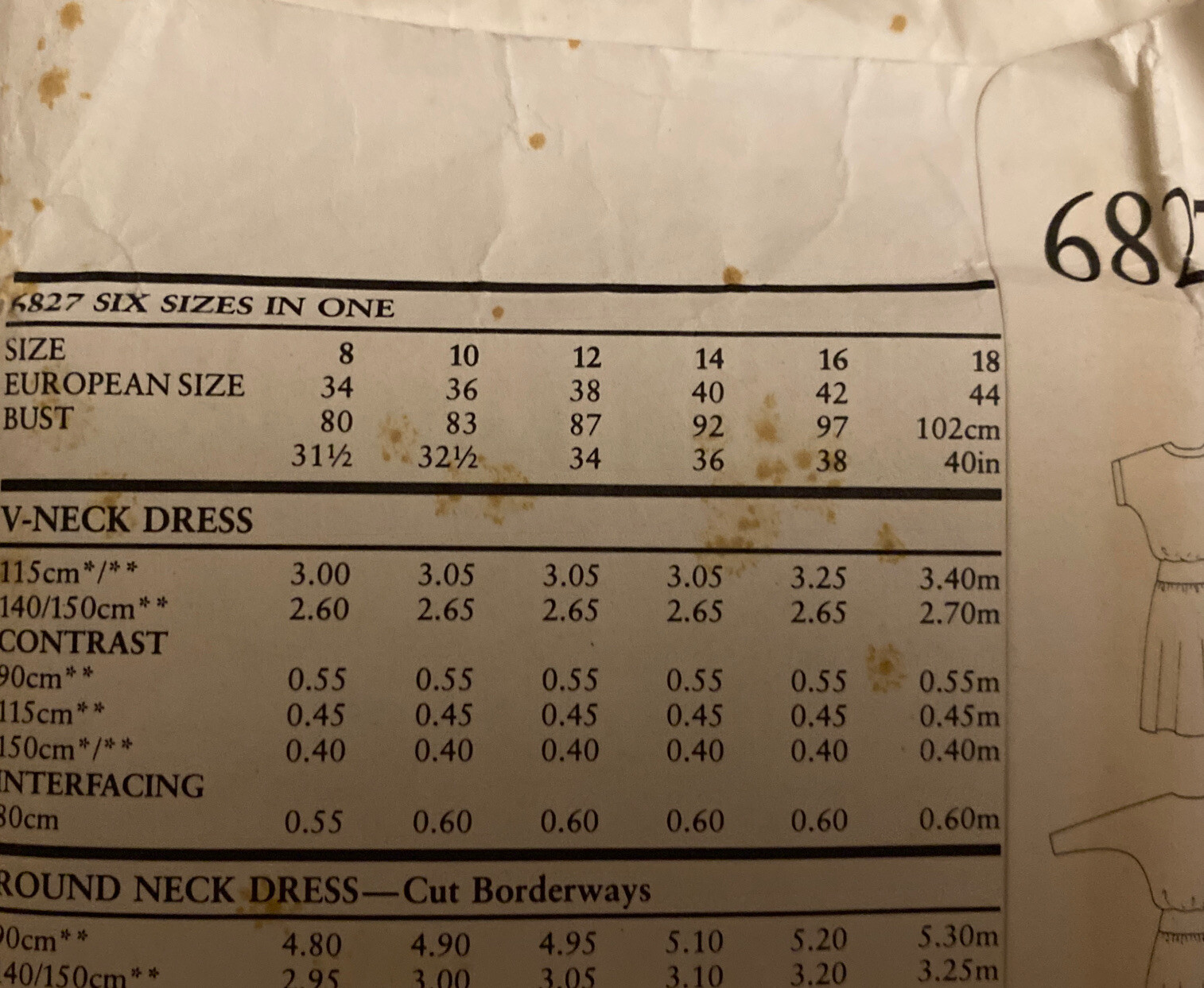 New Look 6827 Vintage 80s Sewing Pattern Size: 8-18 Dress with Two ...