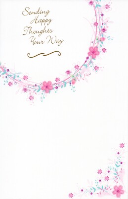 Simple ENCOURAGEMENT Card, "Sending Happy Thoughts" by Premium ...