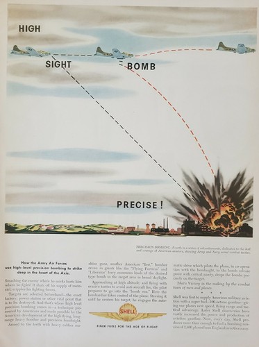 1944 Shell Oil US Army Air Force Precision Bombing of Axis WWII Vintage ...