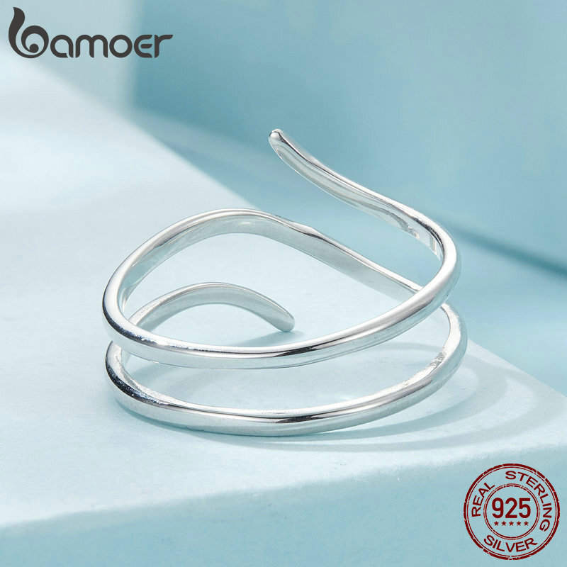 Bamoer Elegant 925 Silver Multi-layered Open Ring Fashion Women Gifts Jewelry | eBay