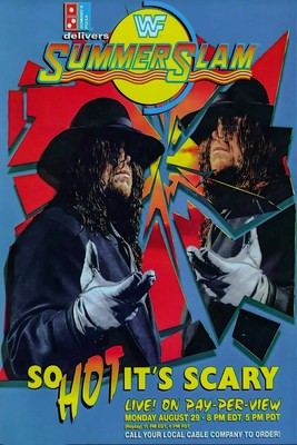 WWE GIANT 24” X 36” POSTER - SUMMERSLAM 1994 UNDERTAKER VS UNDERTAKER ...