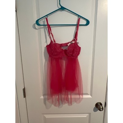 Victoria’s Secret Sexy Hot Pink Push-Up Babydoll Nightie – Size M | eBay