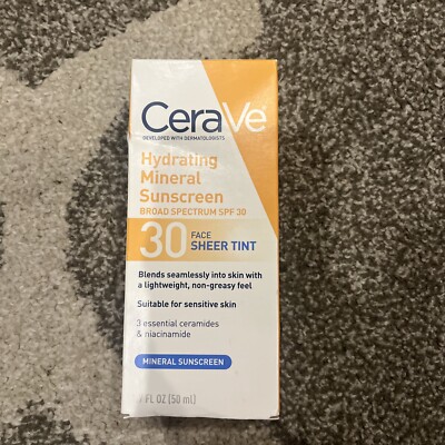 Cerave Hydrating Sunscreen Face Sheer with Tint - SPF 30 9/24 ...