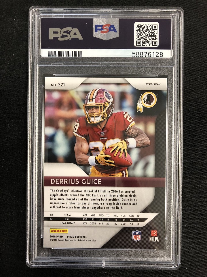 2018 Panini Prizm - Derrius Guice - Rookie White Sparkle SSP (/20?) PSA ...